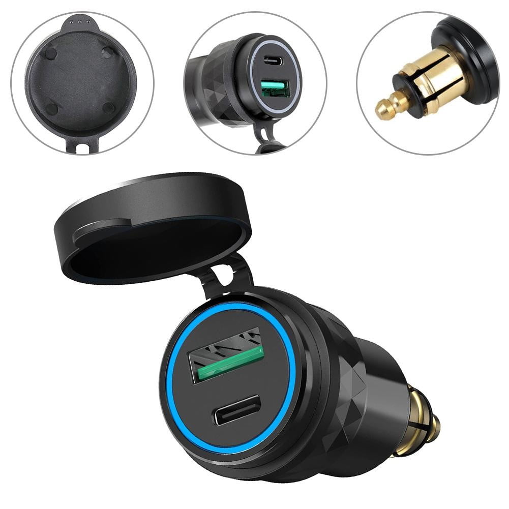 Dual USB Chargers DIN Plug Socket Adapter For BMW Motorcycles Universal ...
