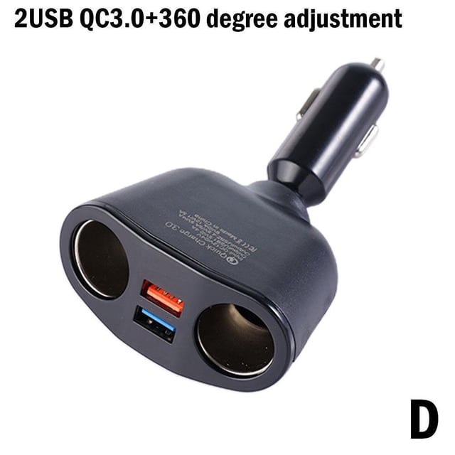 Dual USB DC 12V LED Car Cigarette Lighter Adapter Charger 2-Way Socket ...