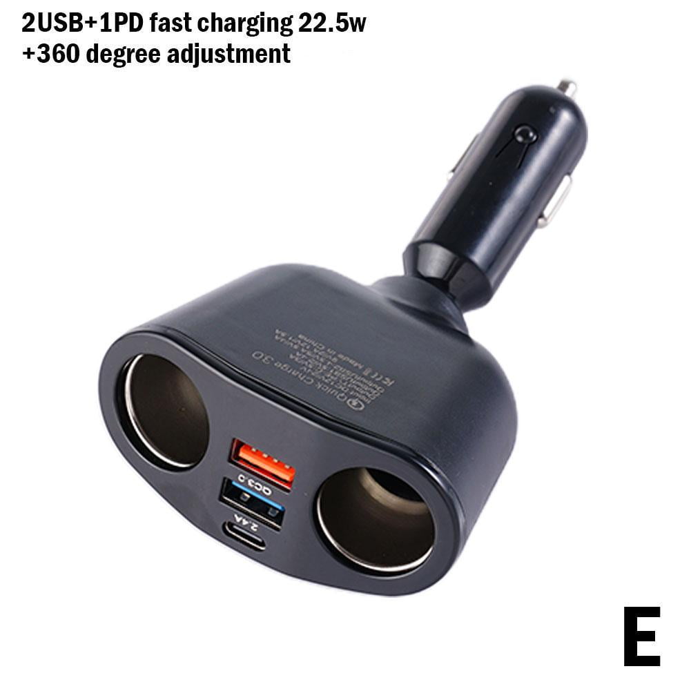 Dual USB DC LED Car Cigarette Lighter Adapter Charger 12V 2-Way Socket ...
