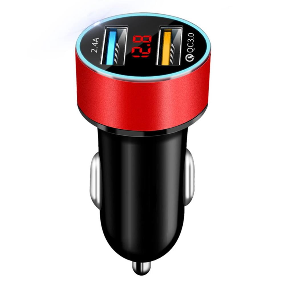 Dual USB Digital Display Car Charger Portable Car Cigarette Lighter ...