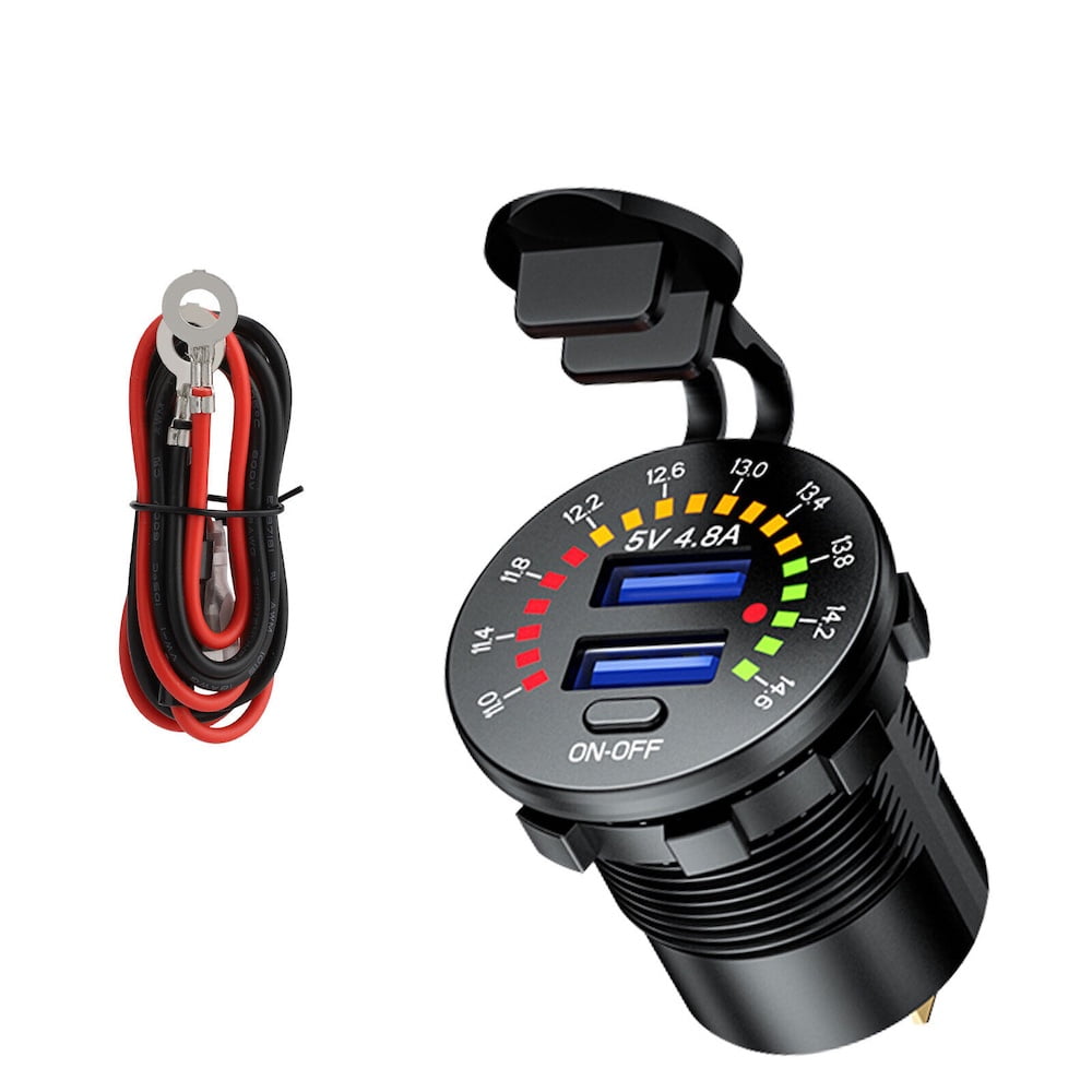 Dual USB Fast Car Charger Socket Power Outlet with LED Digital ...