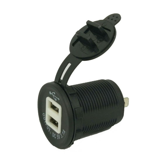 Dual USB Motorcycle Phone Power Supply LED Charger Waterproof Port ...