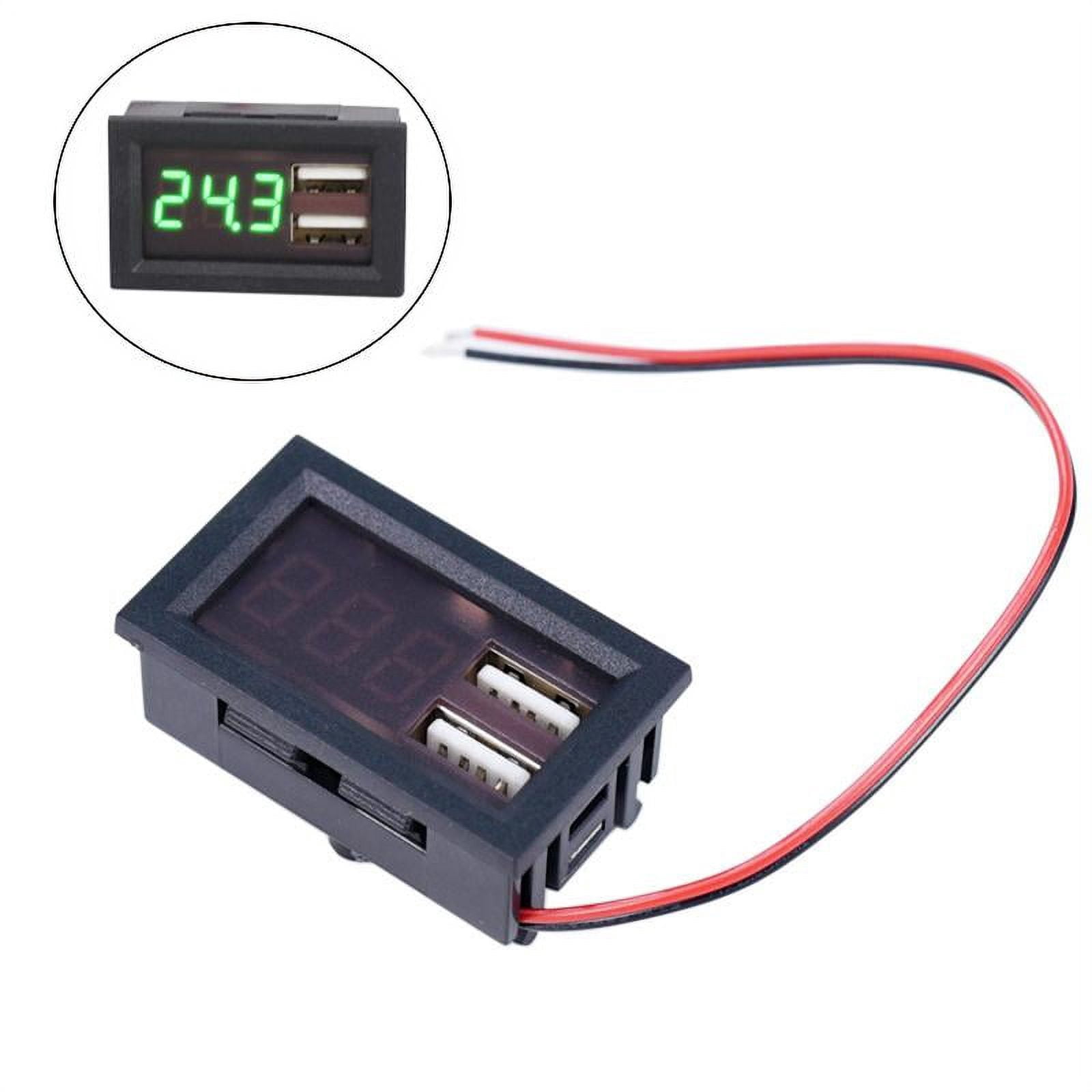 Dual USB Output Motorcycle Boat Voltage Voltmeter Tester Battery ...