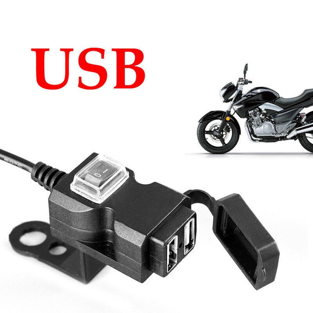 Dual USB Port Waterproof Motorcycle Motorbike Charger Power Adapter ...