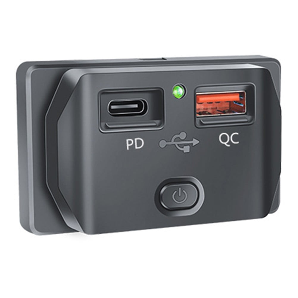Dual USB Ports QC3.0 PD Car Bus Charger Socket Adapter USB Power Panel ...