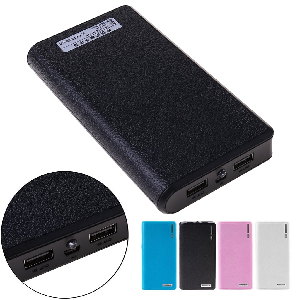 Dual USB Power Bank 6x 18650 External Backup Battery Charger Box Case ...