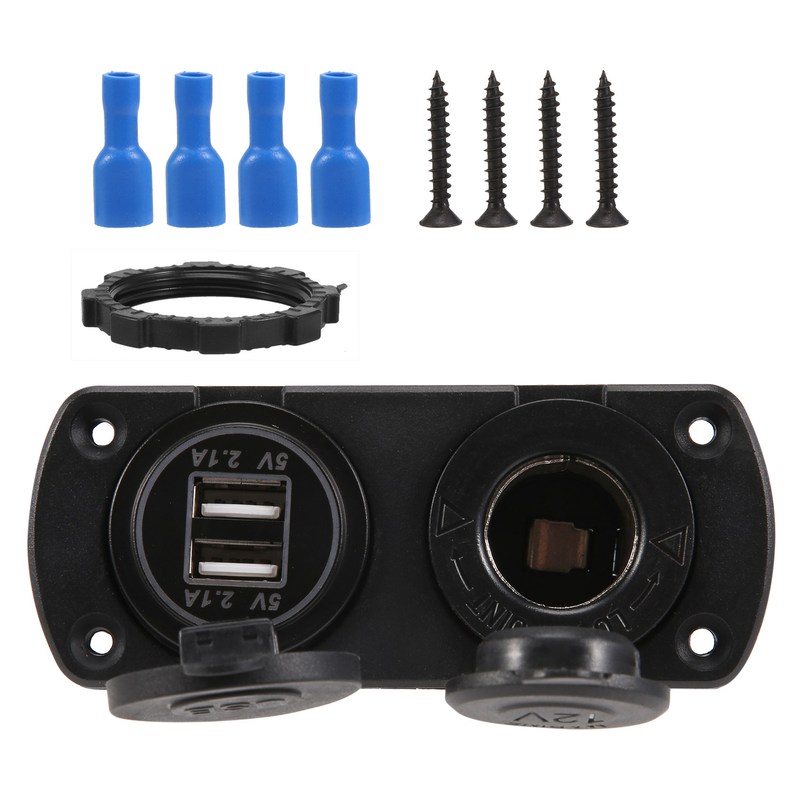 Dual USB Socket Charger 5V 2.1A with Green LED 12-24V Power Outlet ...