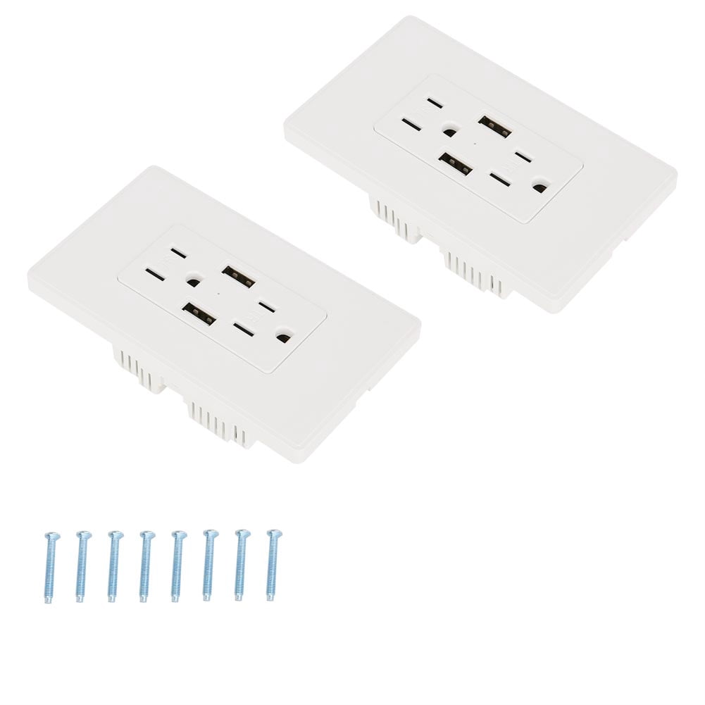 Dual USB Wall Socket, US Wall Outlet Receptacle Charger, 125V 15A (DC5V ...