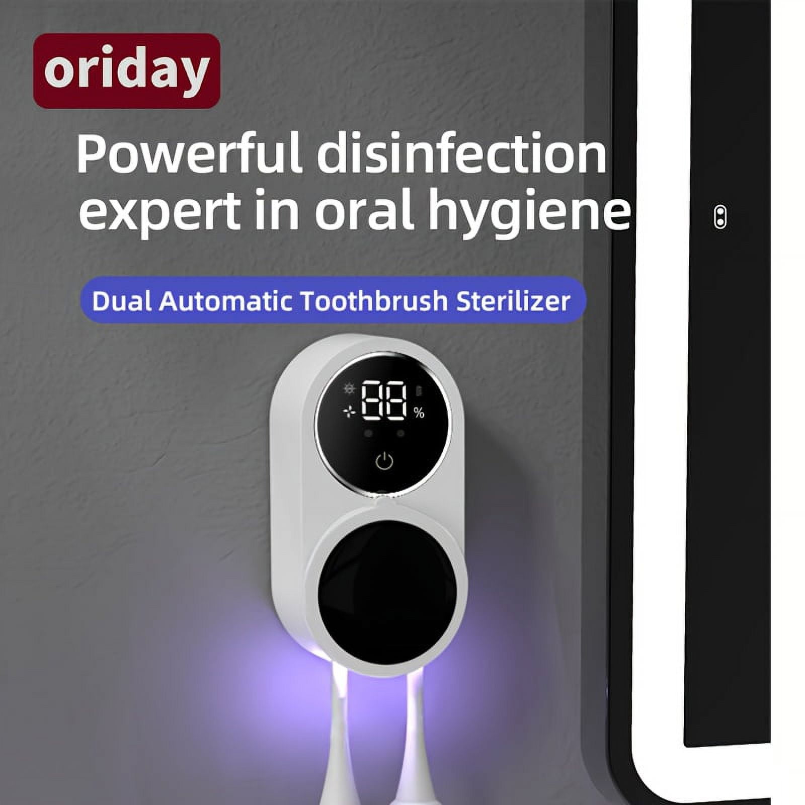 Dual UV Toothbrush Sanitizer Fan Drying Function Toothbrush Sanitizer ...
