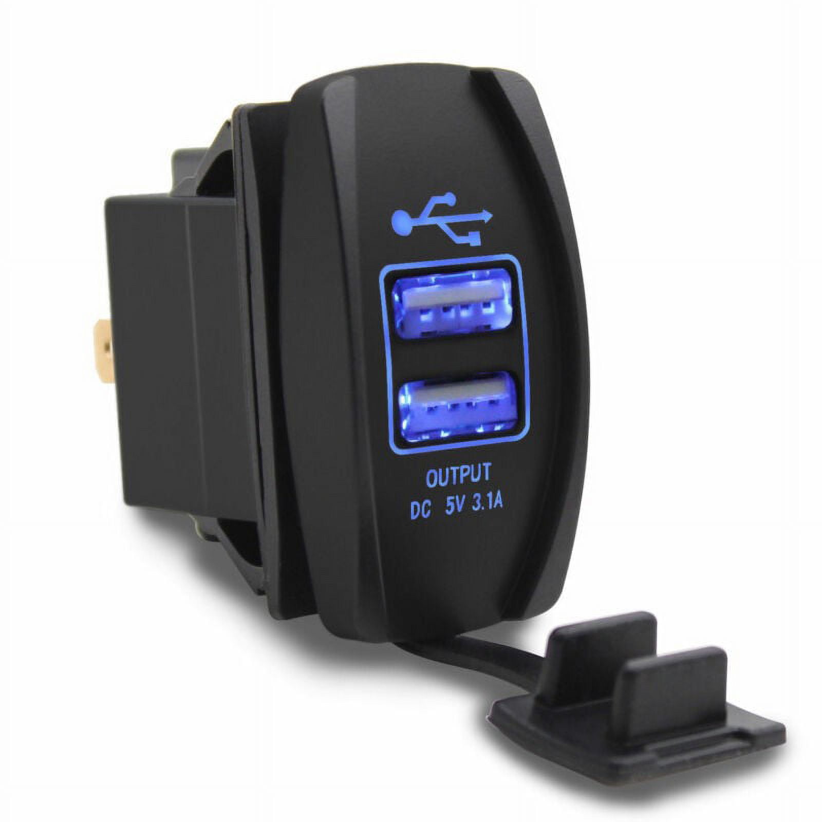 Dual USB 3.1 Power Charger Carling ARB Rocker Switch Blue LED Light Car ...