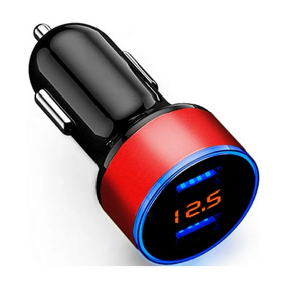 Dual Usb Phone Charger Car Cigarette Lighter Socket Power Outlet Led ...
