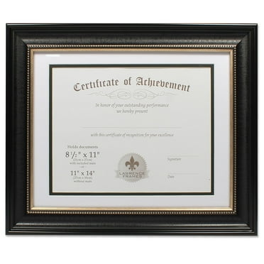 Lawrence Frames Walnut Wood & Silver 11x14 Matted to 8.5x11 Document/Diploma/Certificate Picture ...