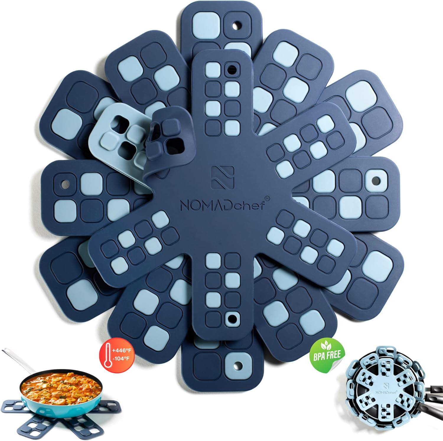 Dual-Use Silicone Pan Protectors for Stacking & Trivets for Hot Dishes ...