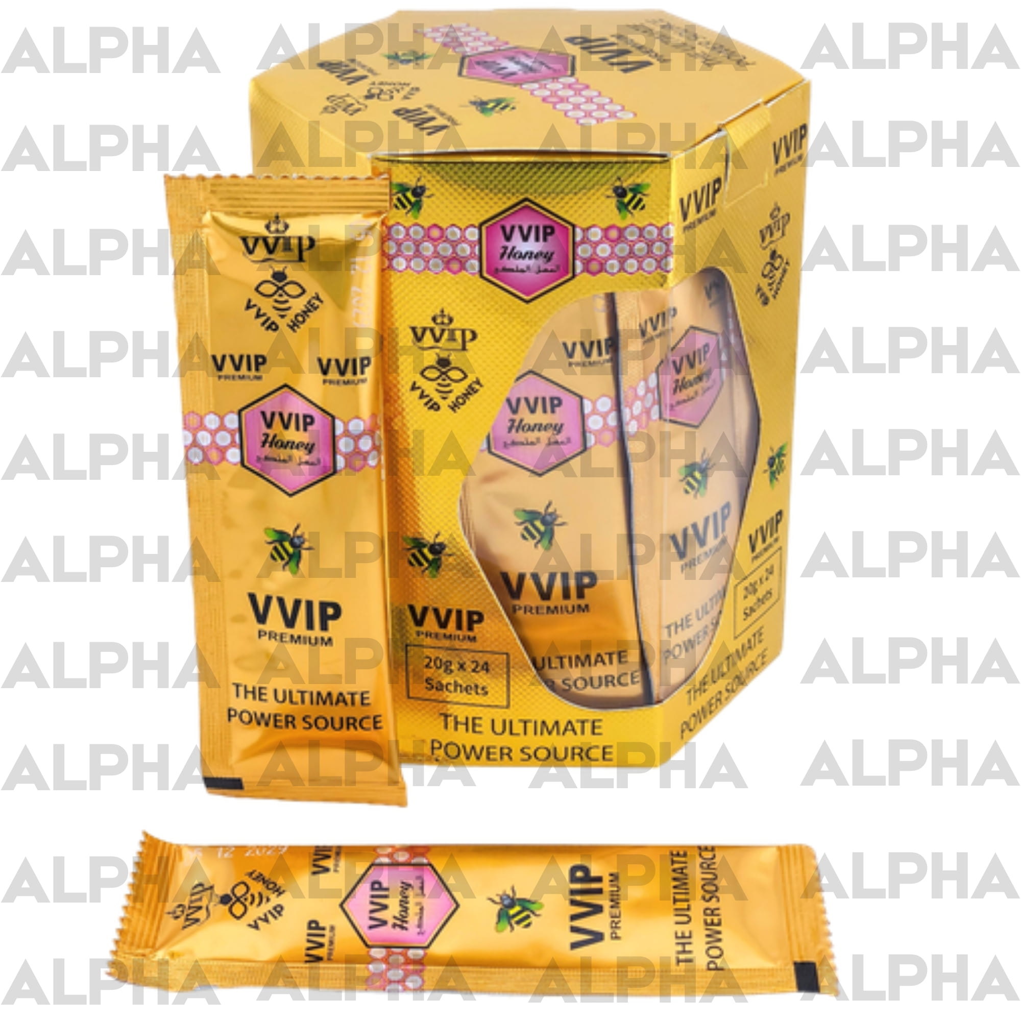 VVIP Gold Halal Honey, Royal Sachets, 20G Each, Pack of 24 | Hexagon ...