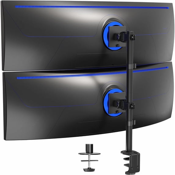 Dual Vertically Stacked Ultra-Wide Monitor Desk Mount for up to 49 inch ...