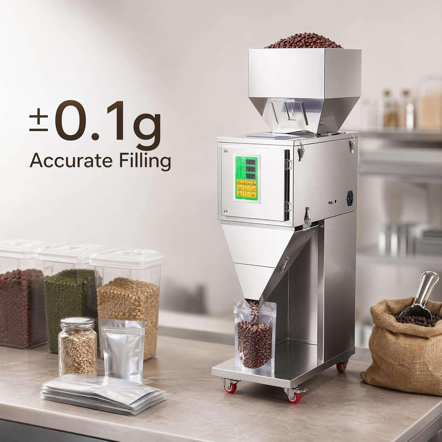 Dual Vibration Automatic Particle Filling Machine, Weigh Packing ...