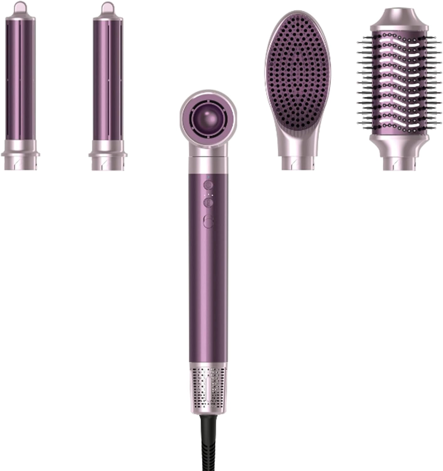 "Dual Voltage Hair Dryer Brush for Travel - 5 in 1 Air Styler Set with ...