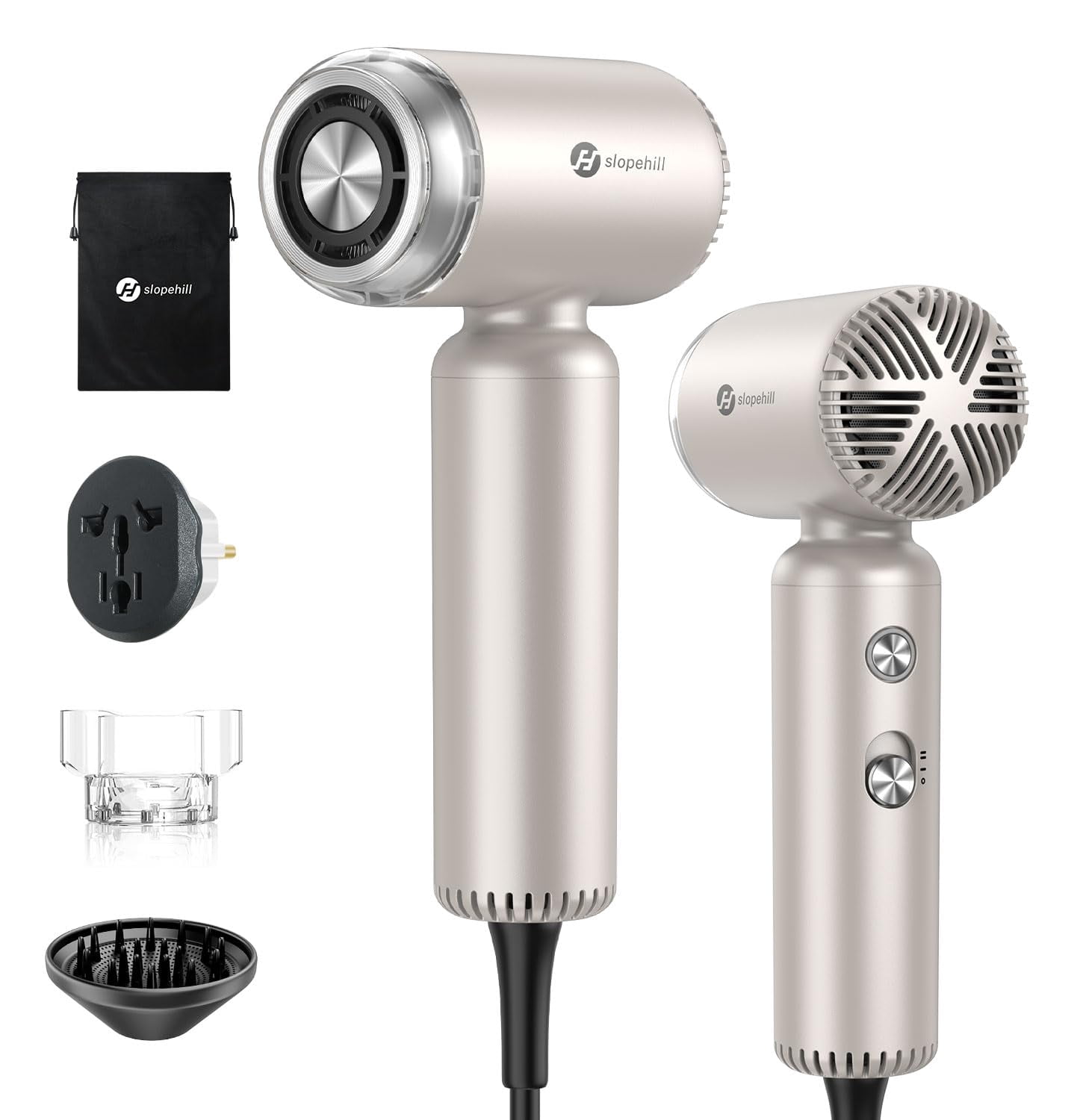 Dual Voltage Mini Ionic Hair Dryer, 100-240V Portable Travel Blow Dryer ...