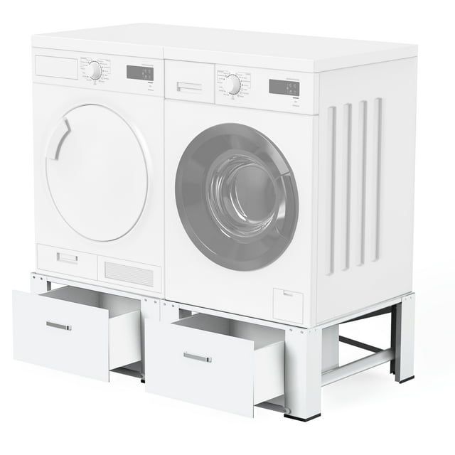 "Matalde Heavy Duty Dual Laundry Pedestals with Drawers, 350Lb Capacity ...