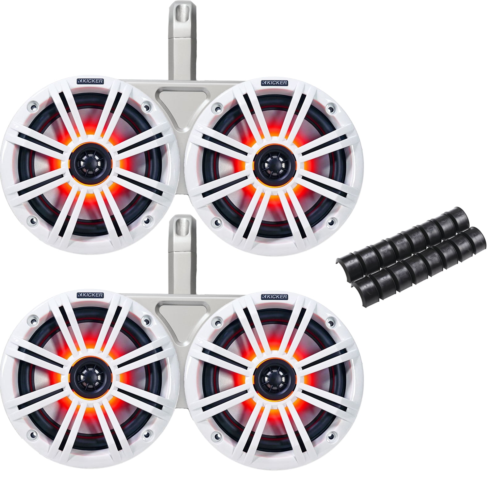 Dual White Waterproof Wake Tower System 6.5" White Marine LED OEM ...