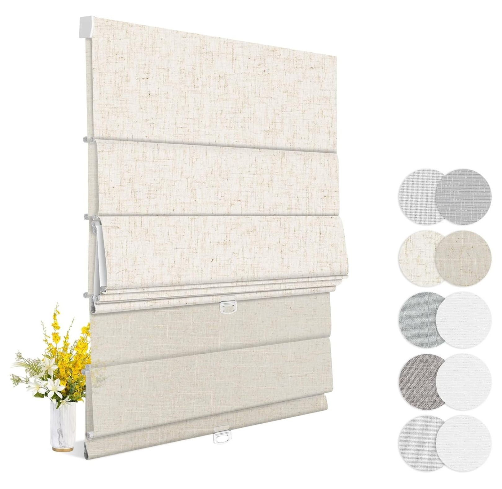 Dual Window Blinds Shades with Valance,Cordless Double Shades Blackout ...