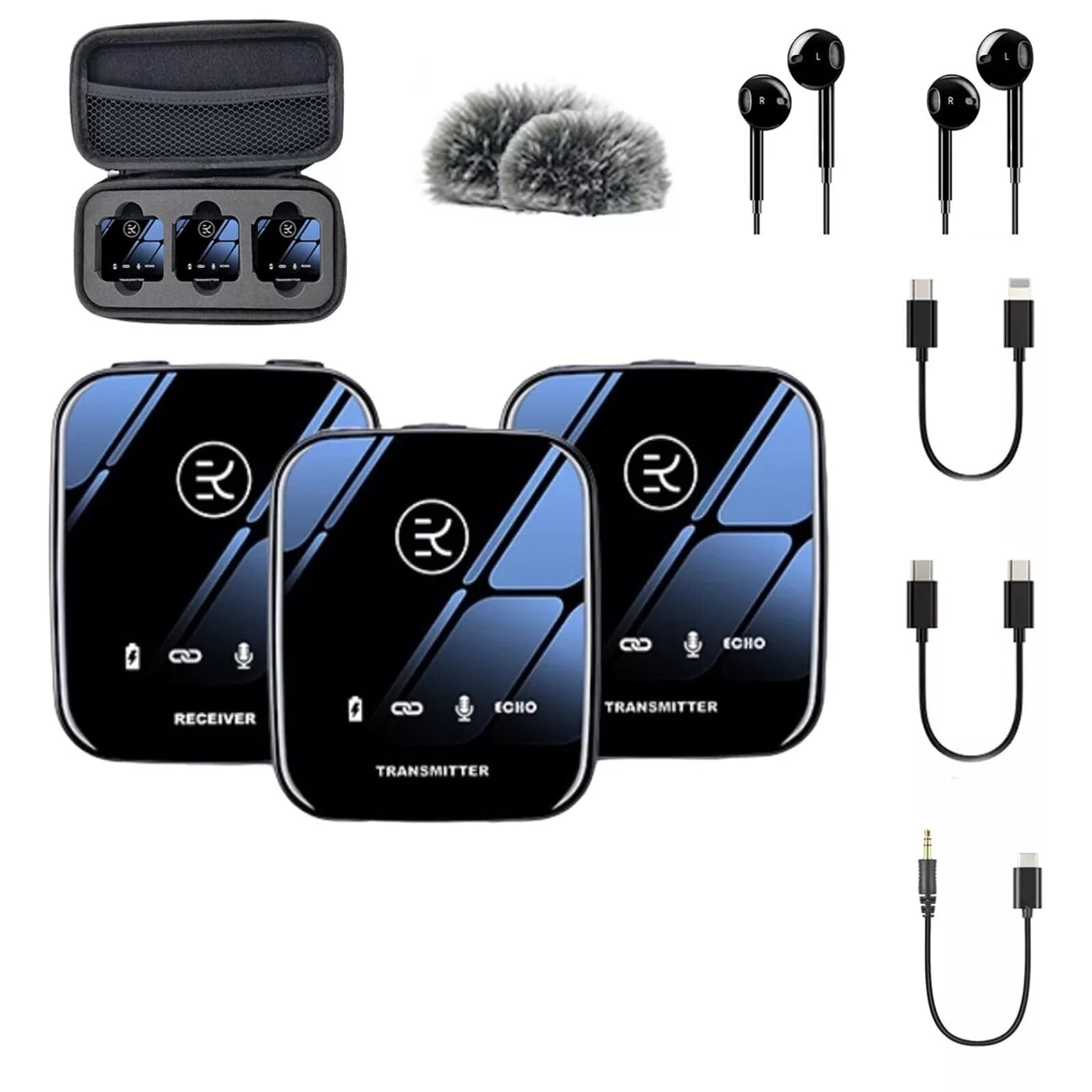 Yolispa Dual Wireless Lavalier Microphone for Android iPhone Camera ...