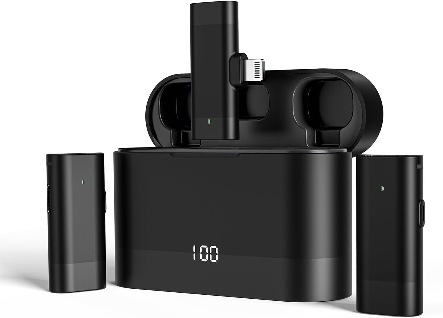 Dual Wireless Lavalier Microphone for iPhone iPad, Mic (2 TX + 1 RX ...