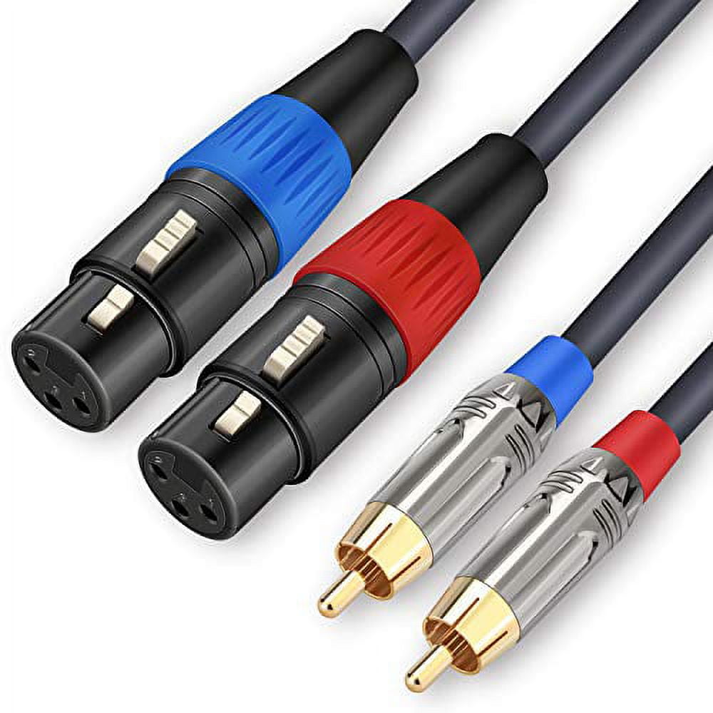Dual XLR to RCA Cable, Dual XLR Female to Dual RCA Male Cable, 2 XLR ...