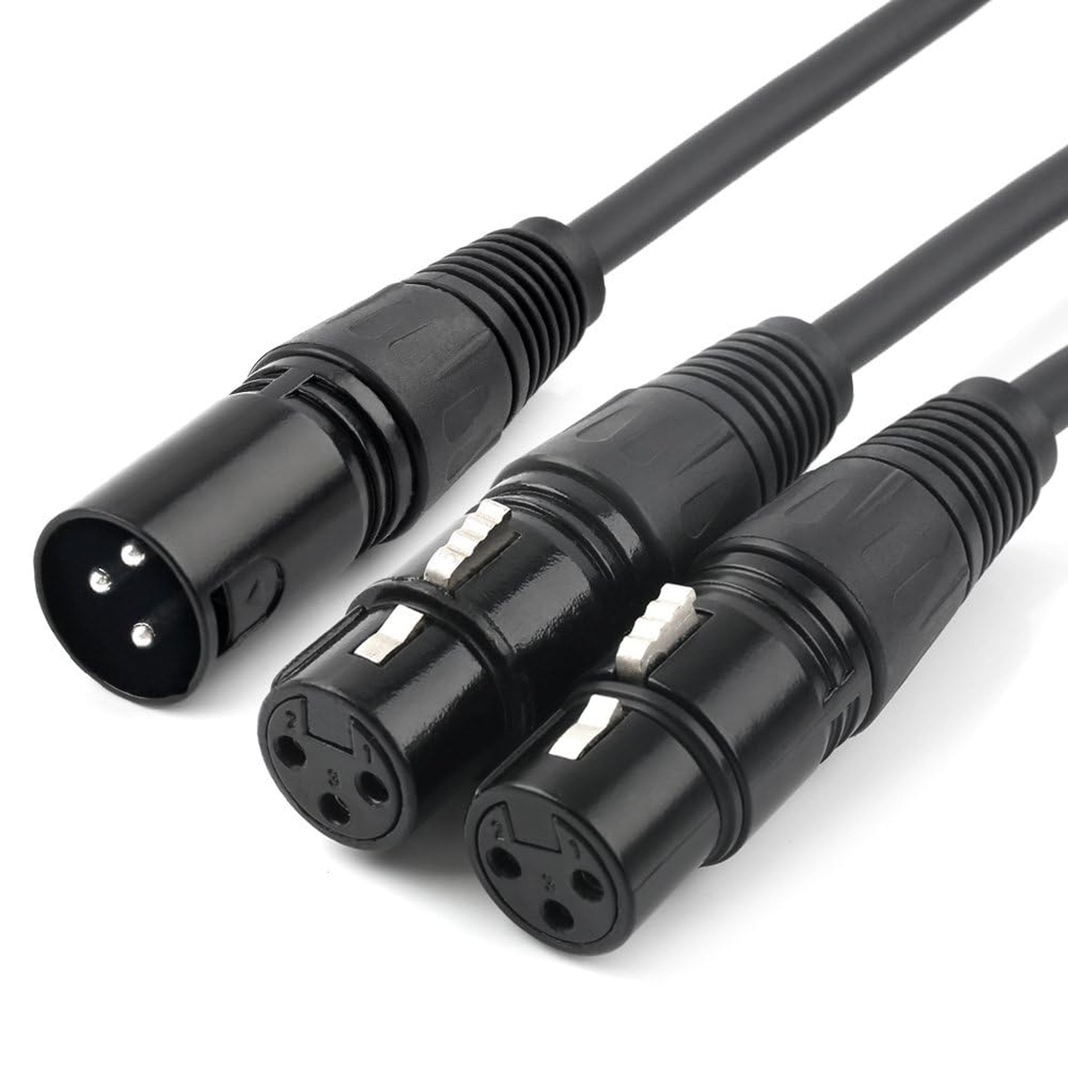 Dual XLR Y-Splitter Cable for Balanced Microphone Connection 1.5 Feet ...