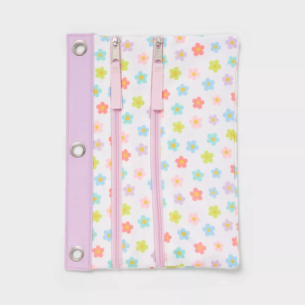 Dual Zip Binder Pencil Pouch Daisy - Walmart.com