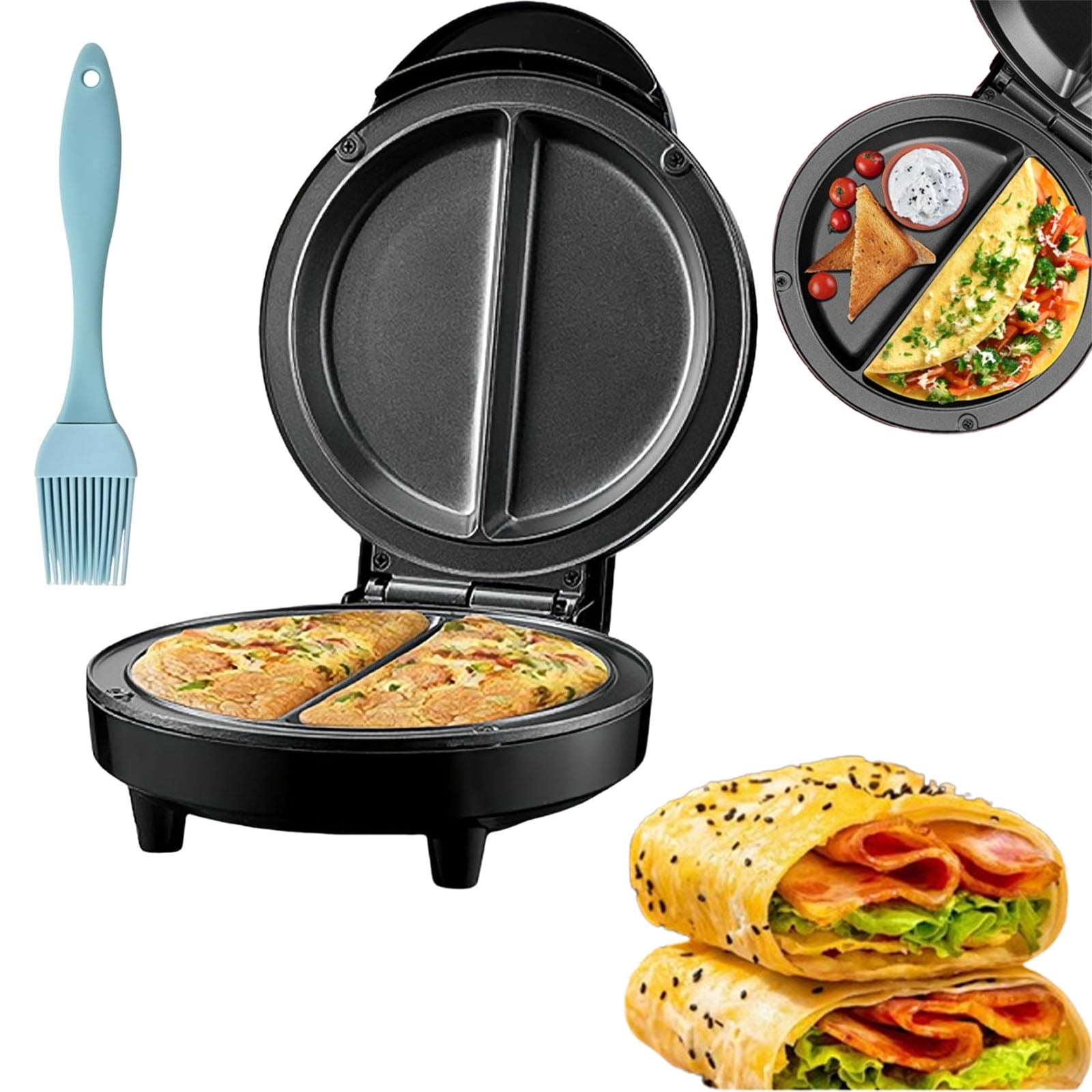Dual-Zone Electric Omelette Maker,Omelette Pan Nonstick,Non Stick ...