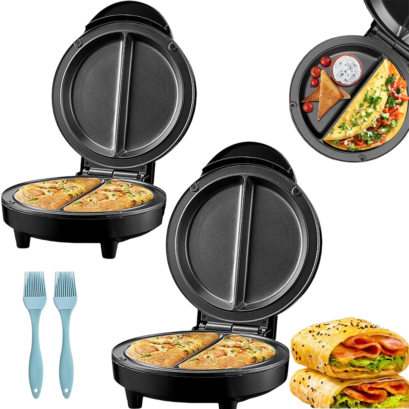 Dual-Zone Electric Omelette Maker,Omelette Pan Nonstick,Non Stick ...