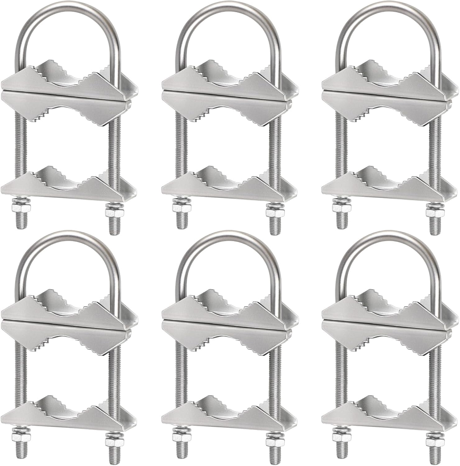 Dual antenna mast clamp-6 piece antenna pole mounting bracket type ...