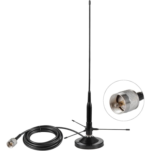Dual band 136-174400-470 magnetic base mounted flexible whip antenna ...
