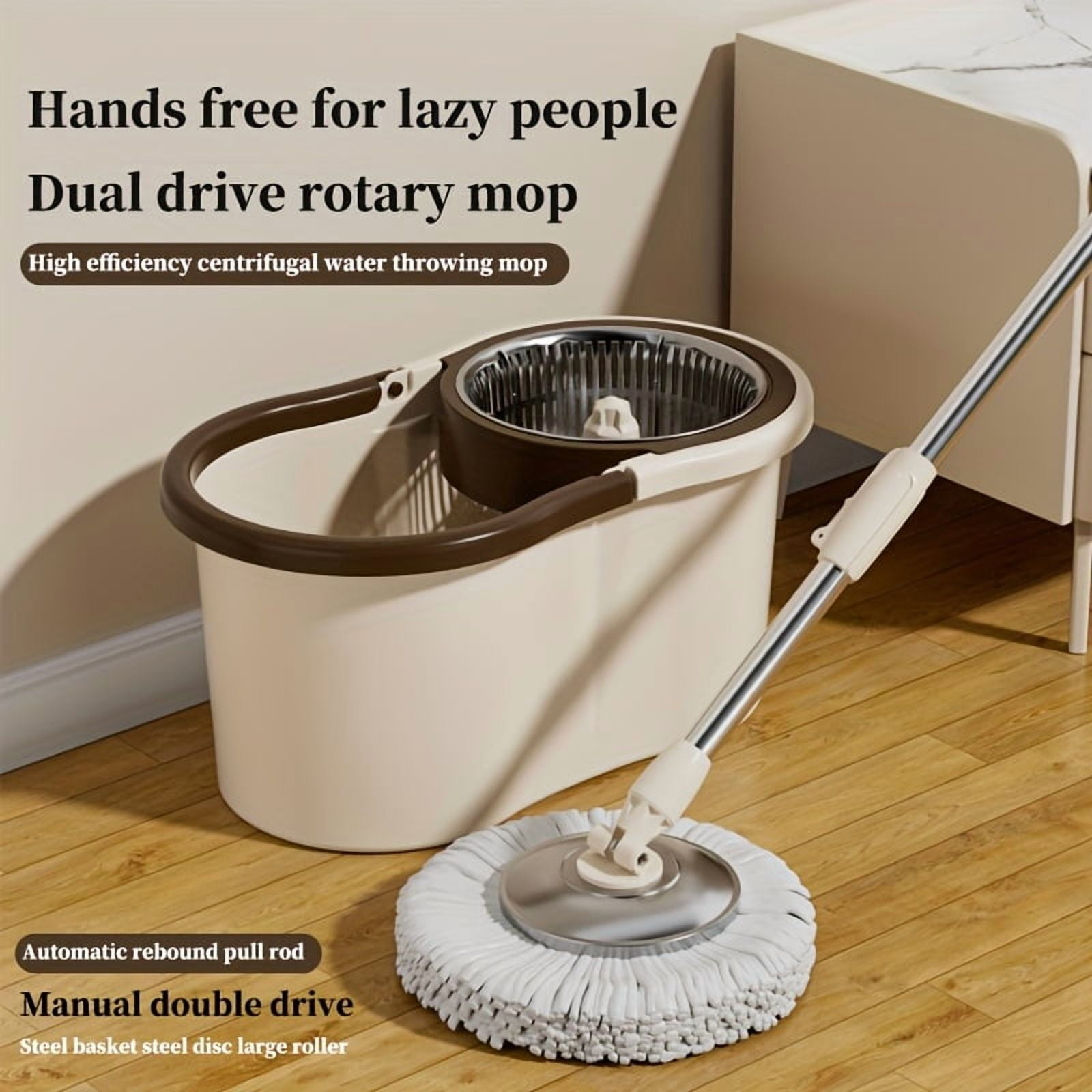 Dual-drive Rotary 360 Degrees No-wash Mops, A Set Of Mops - Household ...