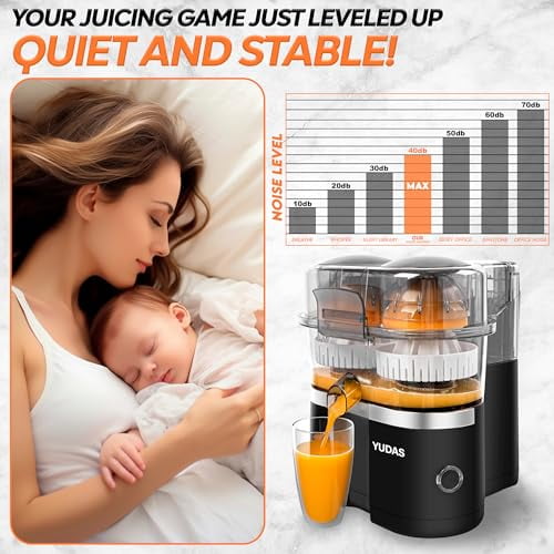 Dual-head Portable electric citrus juicer, Juicer machines, Lemon Squeezer, Rechargeable USB-C ...