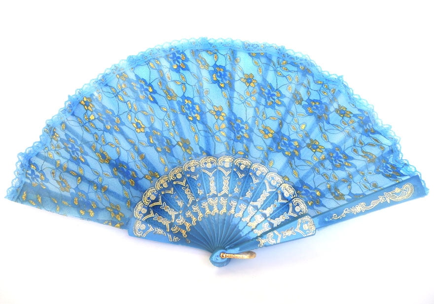 Dual-layer Thick Hand Fan-blue - Walmart.com