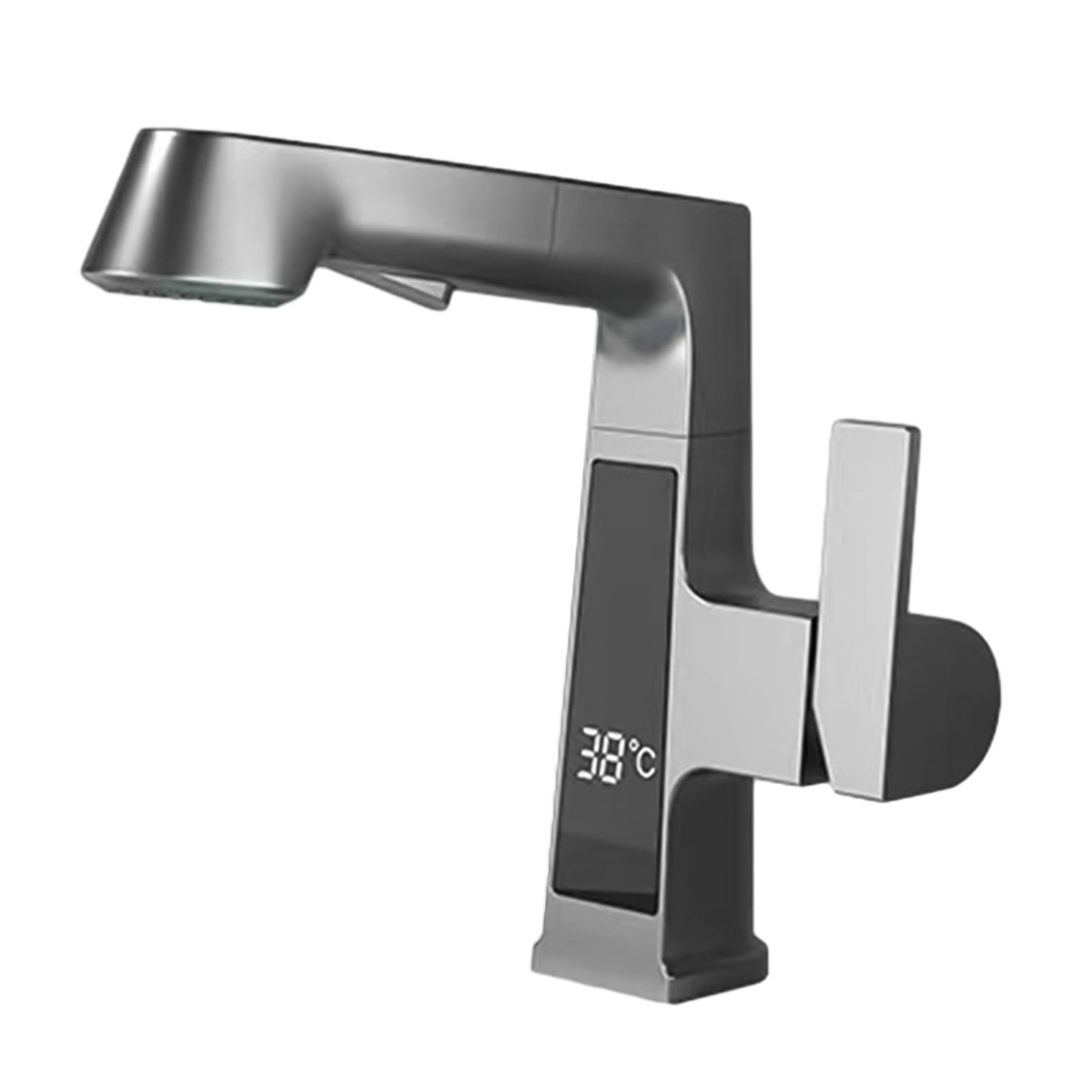 Dual-mode lifting and lowering digital display faucet with 360 ...