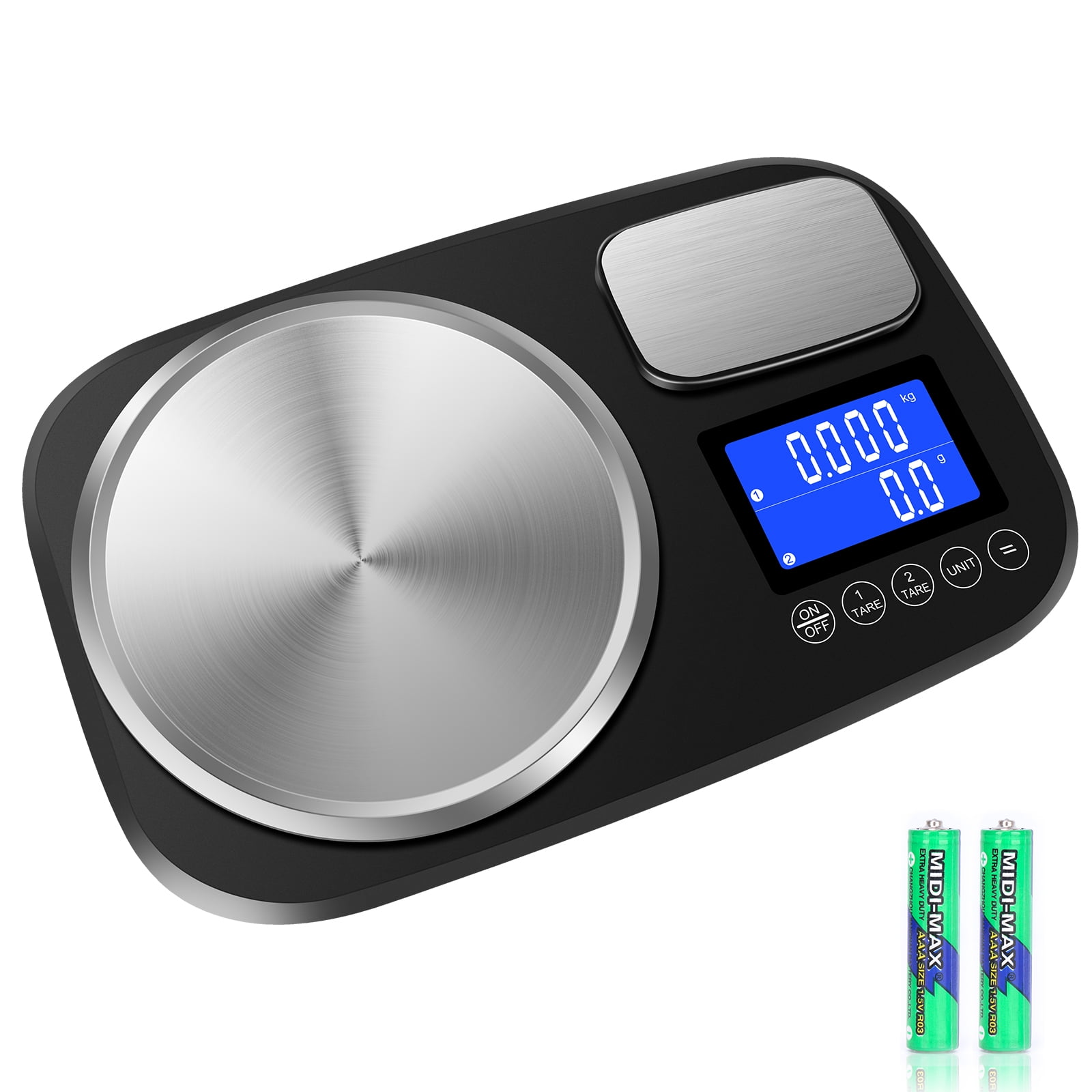 Dual platform digital food scales, two precision 0.1 g/0.005 oz and 1 g/0.05 oz, two ranges of ...