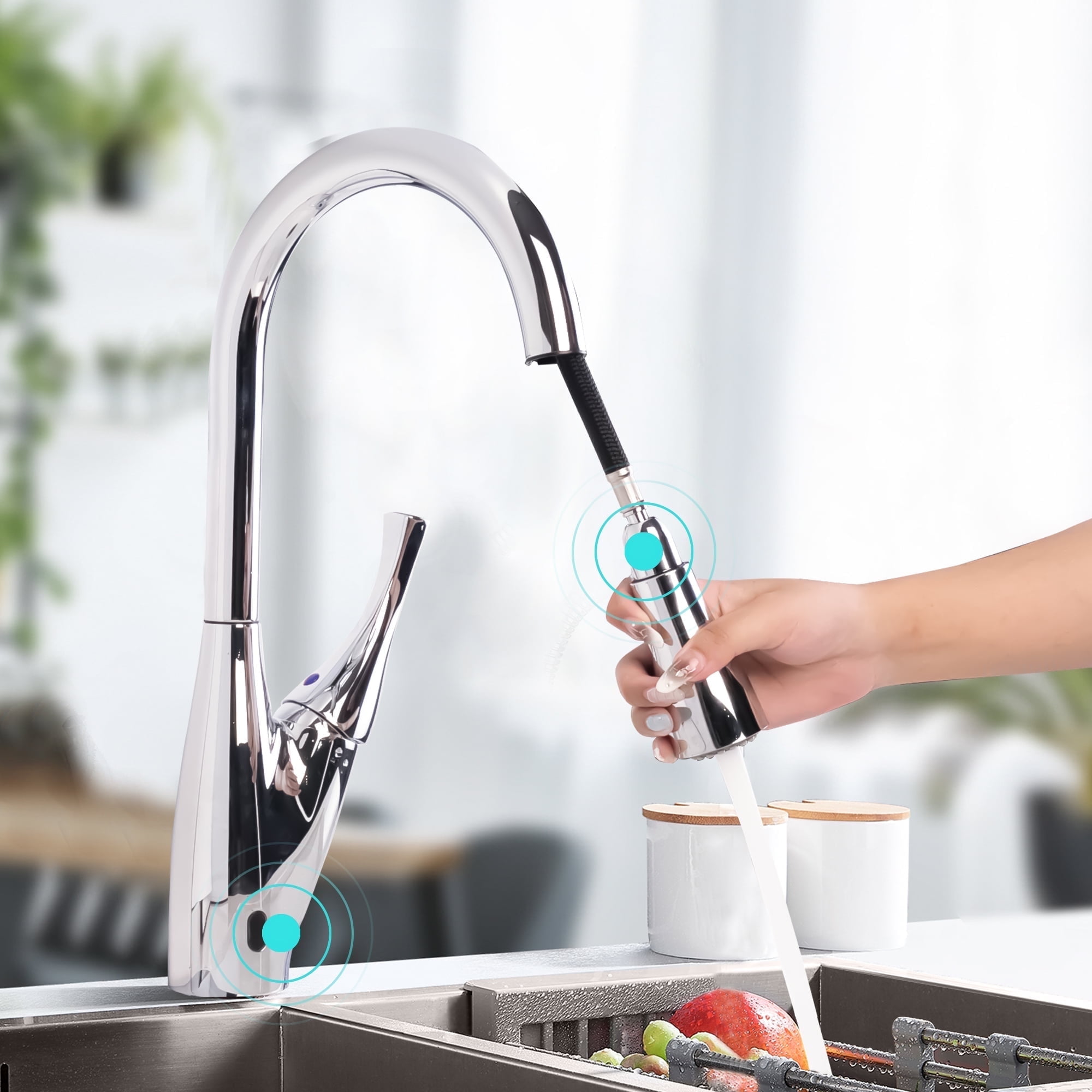 Dual-sensor Pull Down Touchless Kitchen Faucet - Walmart.com