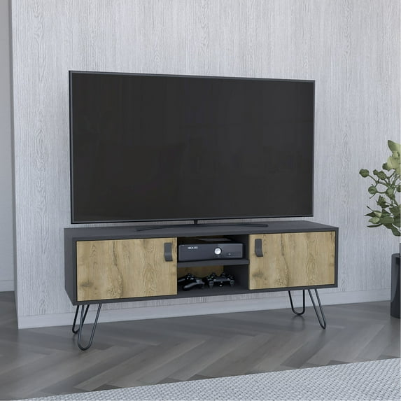 Dual - tone look & cable organization - Modern TV stand for 50 - 59 ...