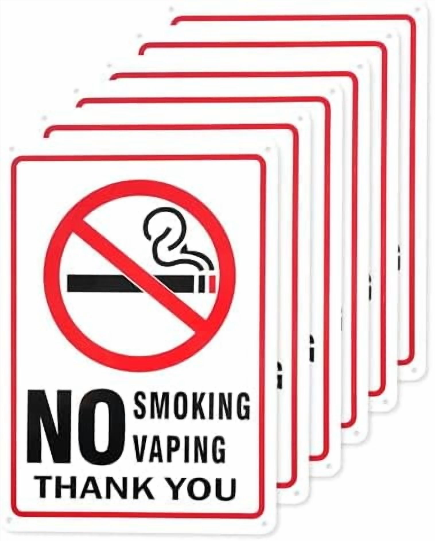 DualFerv 6 Pack No Smoking Signs for Business, PVC No Smoking Signs for ...