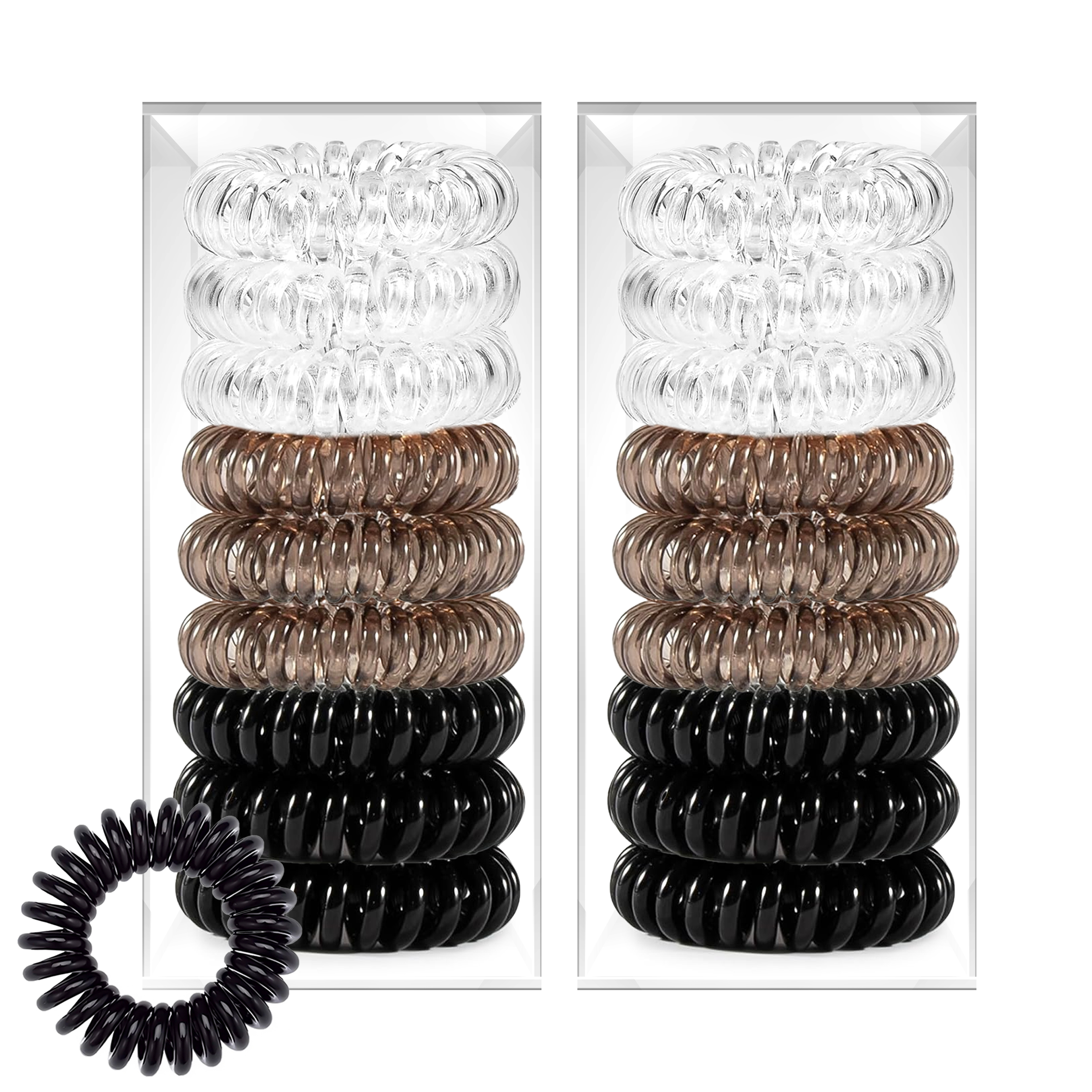 DualFerv Kitsch Hair Ties for Women - Spiral Elastic Hair Tie ...