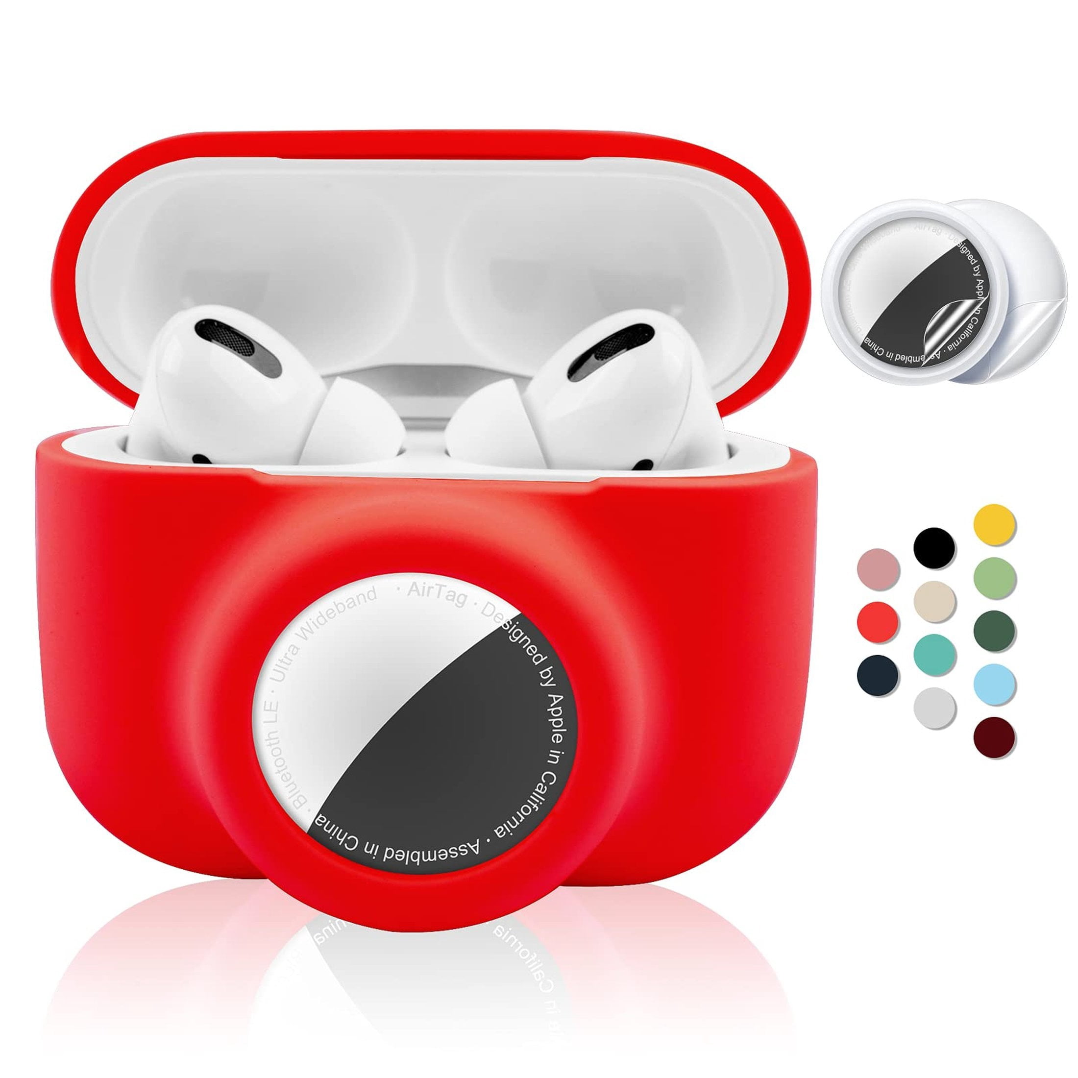 DualGuard AirPods Pro and AirTag Silicone Case with Screen Protectors ...