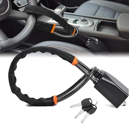DualGuard Car Steering Wheel & Seat Belt Lock - 17" Universal Anti ...