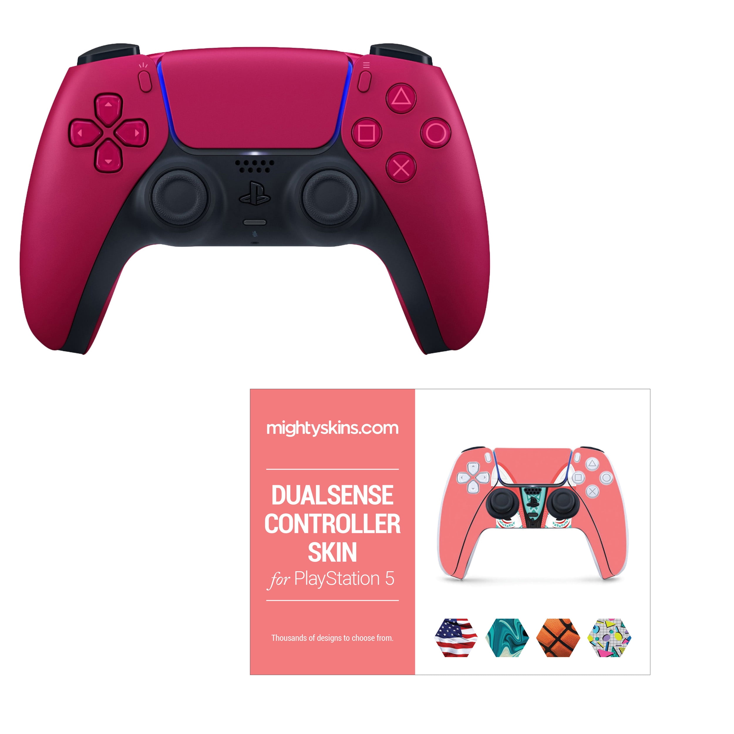 DualSense Controller in Red with Skins Voucher - Walmart.com
