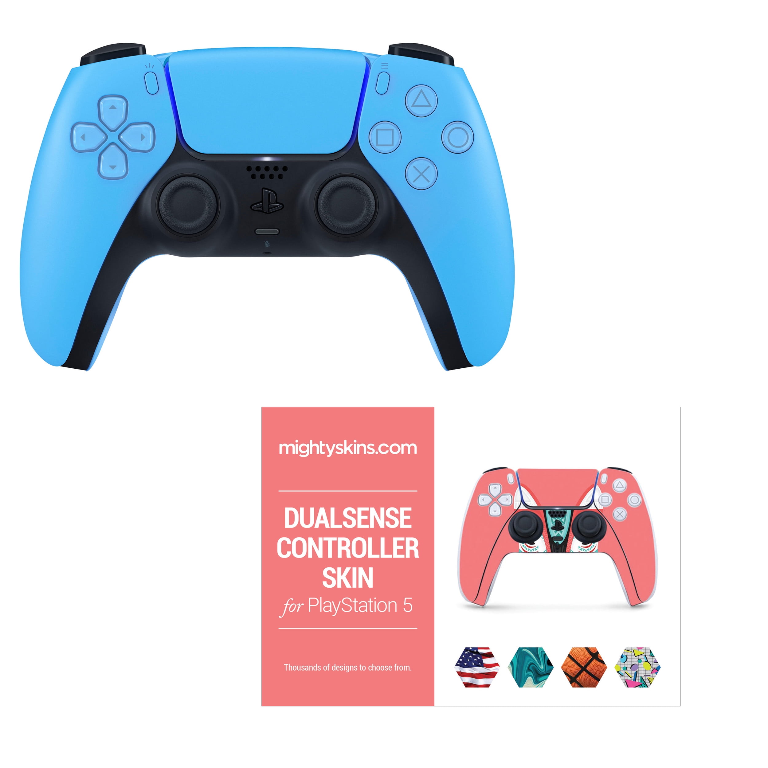 DualSense Controller in Starlight Blue with Skins Voucher - Walmart.com