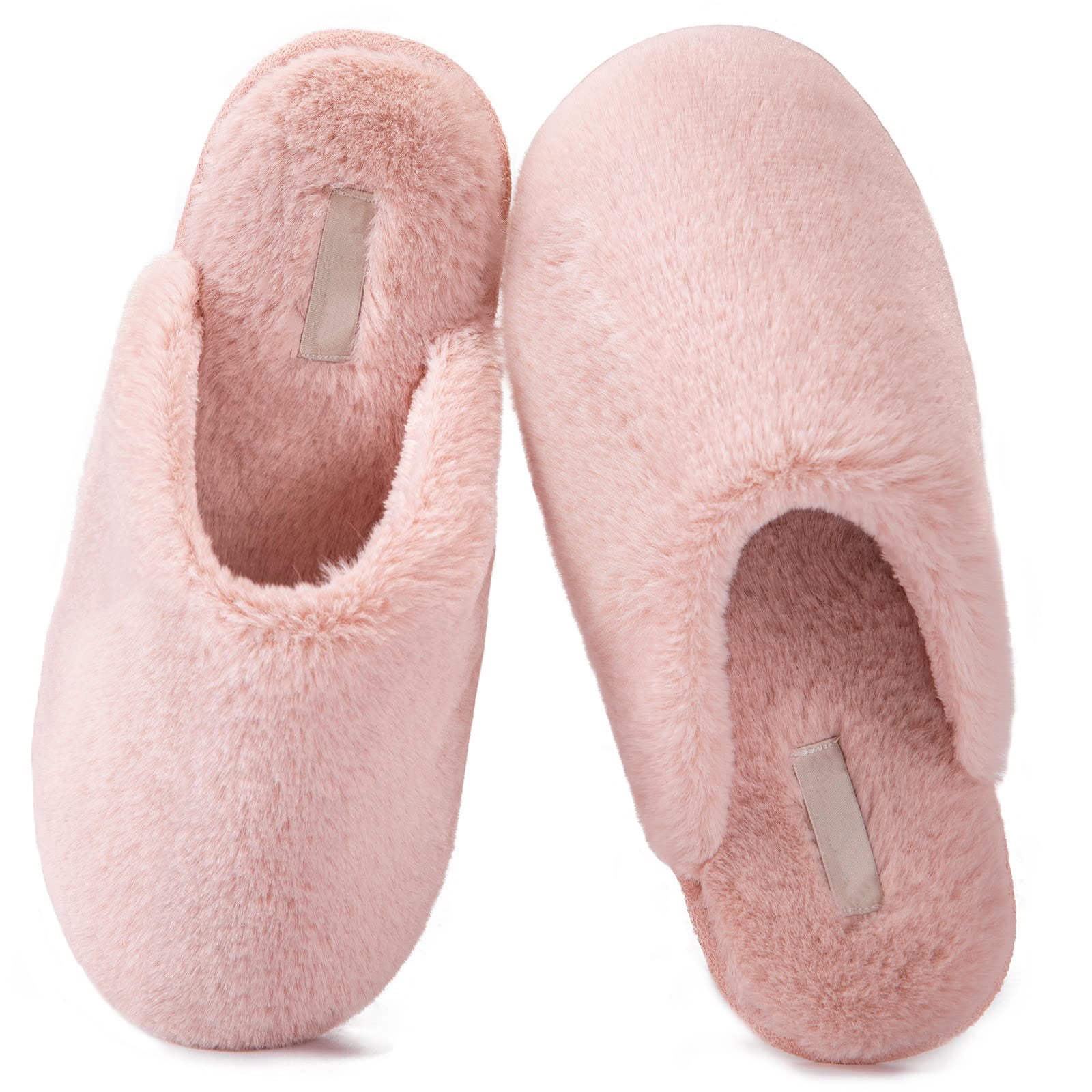 DualTop Women's Cozy Memory Foam Slip on Slippers Fluffy Lined House ...