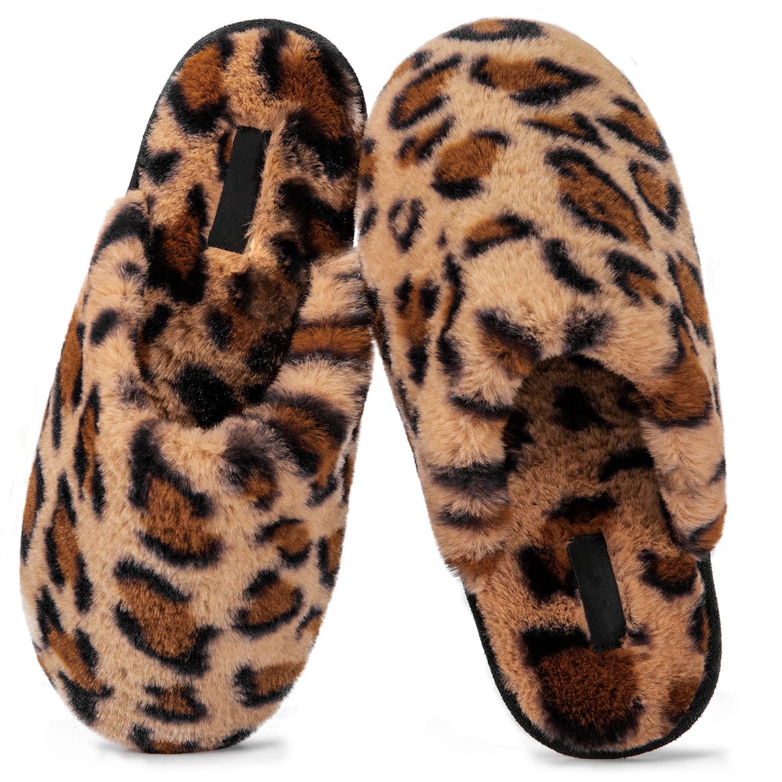 DualTop Women's Cozy Memory Foam Slip on Slippers Fluffy Lined House ...