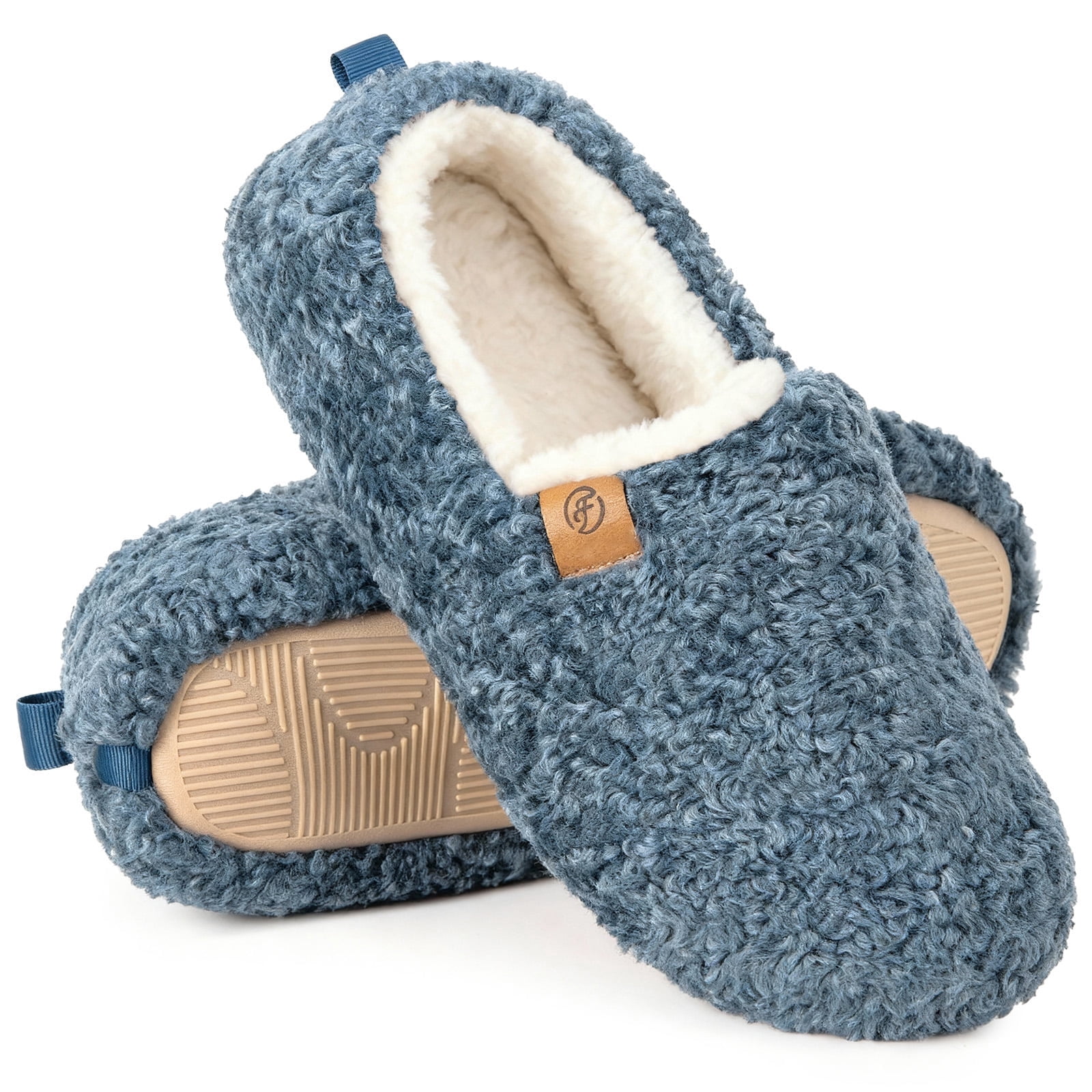 DualTop Women's Comfort Slippers, Memory Foam, Polar Fleece Lining, Non ...